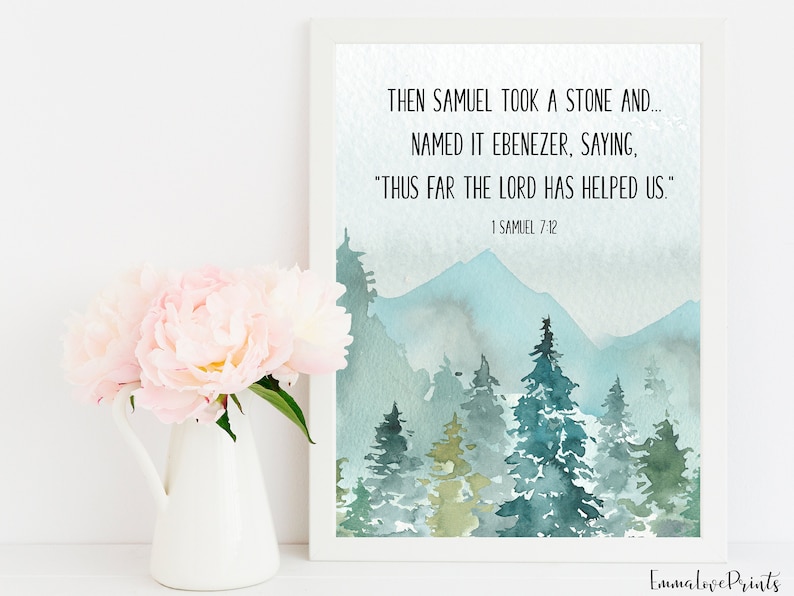 Bible Verse Prints Scripture Prints 1 Samuel 7 12 Thus Far | Etsy
