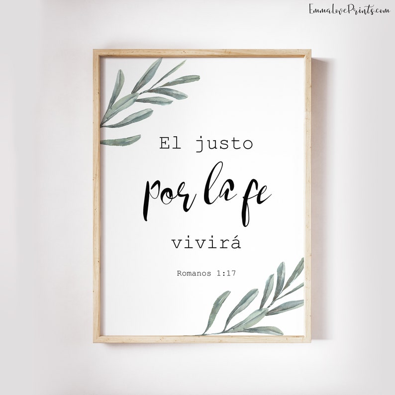 Bible Verse Prints Spanish Print Romans 1:17 Spanish Bible - Etsy