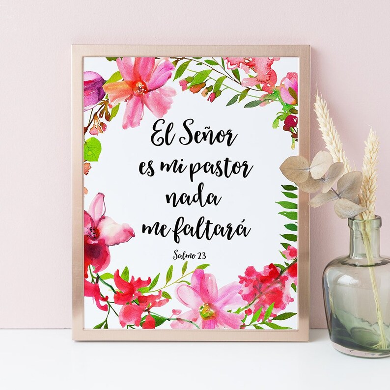 Spanish Bible Verse Wall Art Spanish Quotes Print Salmo 23 - Etsy