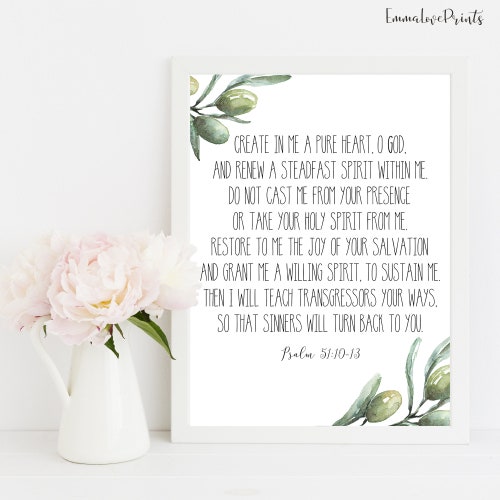 Psalm 51 10 Bible Verse Prints Mountains Print Scripture - Etsy