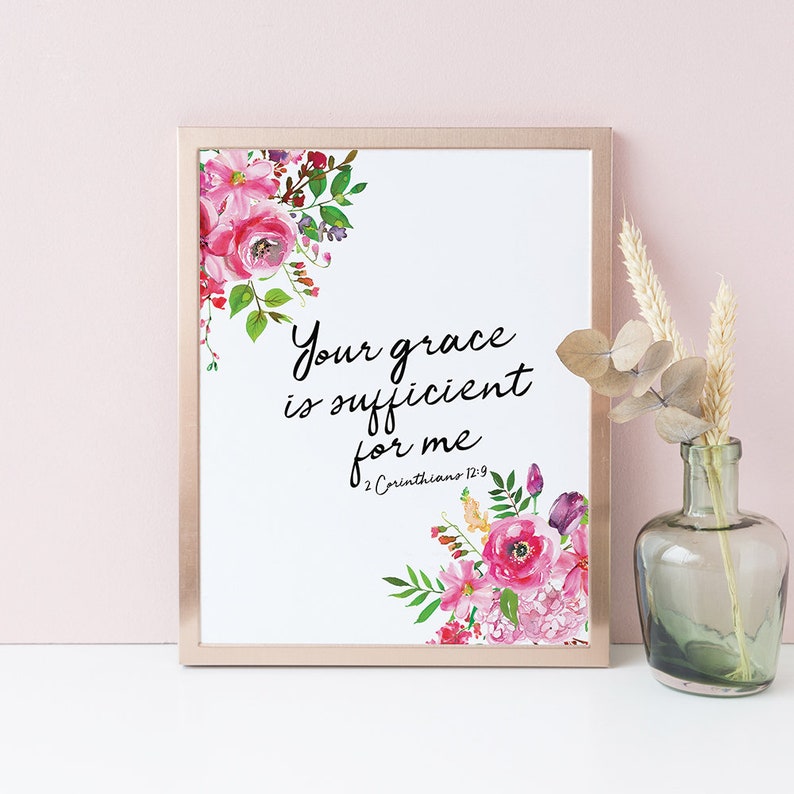 Your Grace is Sufficient 2 Corinthians 12 9 Bible Verse | Etsy