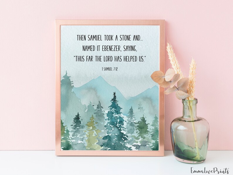 Bible Verse Prints Scripture Prints 1 Samuel 7 12 Thus Far | Etsy