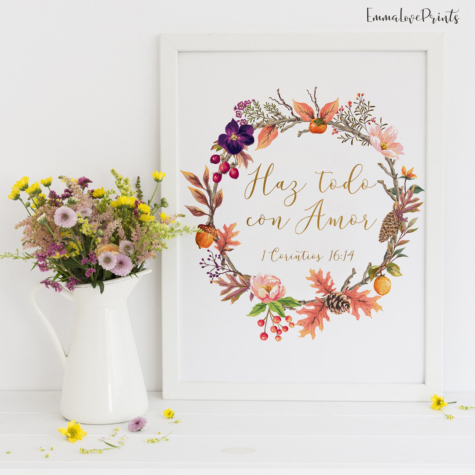 Spanish Print, Bible Verse Print, 1 Corinthians 16:14 Let All That You ...