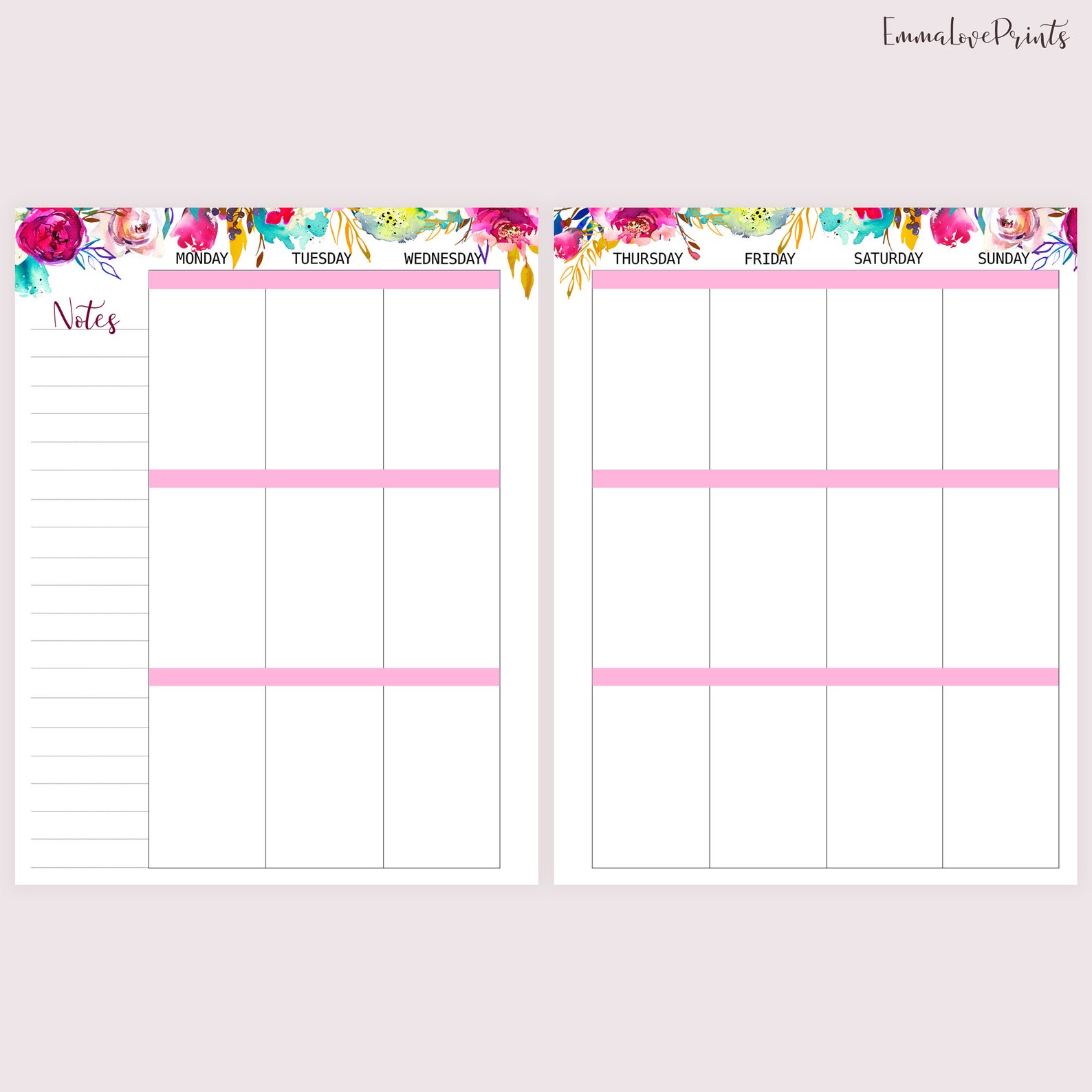 Weekly Agenda Weekly Planner Pages Printable to Do List Made - Etsy