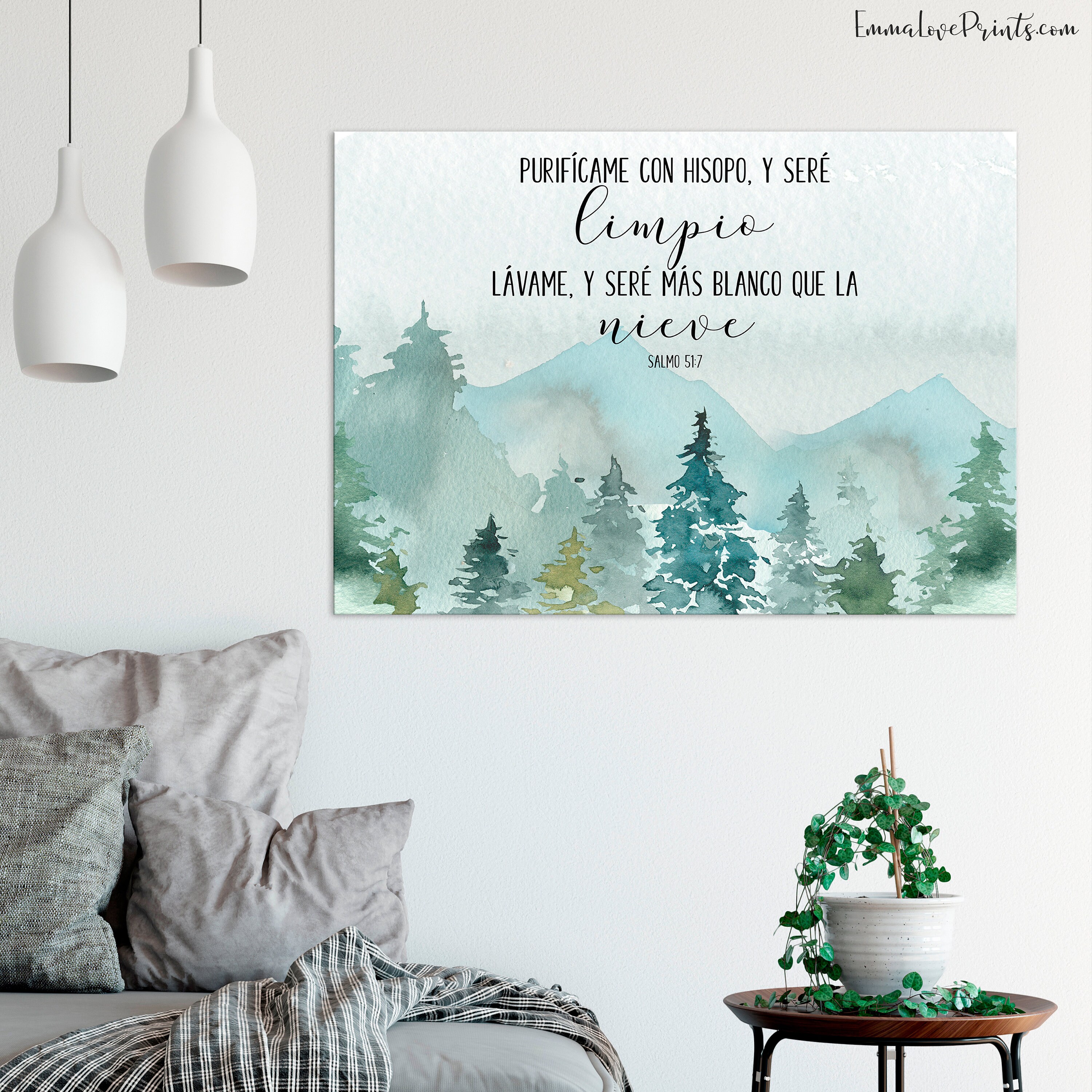 Spanish Prints Bible Verse Quote Psalm 51 7 Purge Me With - Etsy