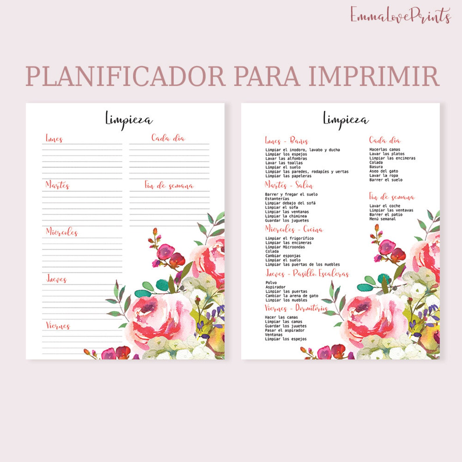 Life Planner Printable Daily Planner Pages Floral Planner | Etsy