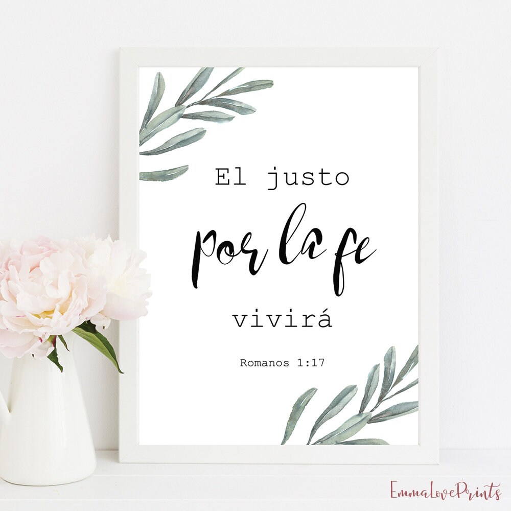 Bible Verse Prints Spanish Print Romans 1:17 Spanish Bible | Etsy