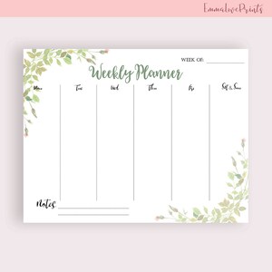 Weekly Planner Printable Leaves Made to Fit Big Happy Planner - Etsy