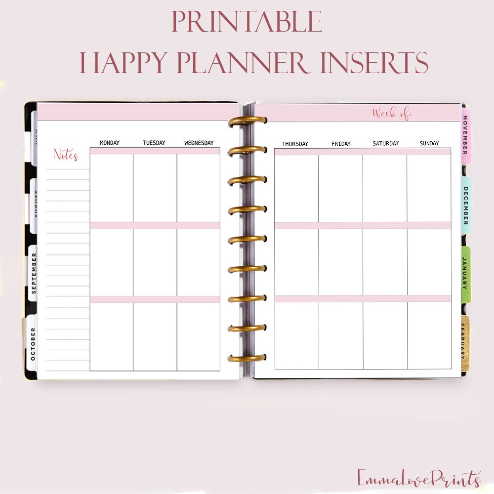 Printable Planner Inserts Printable World Holiday