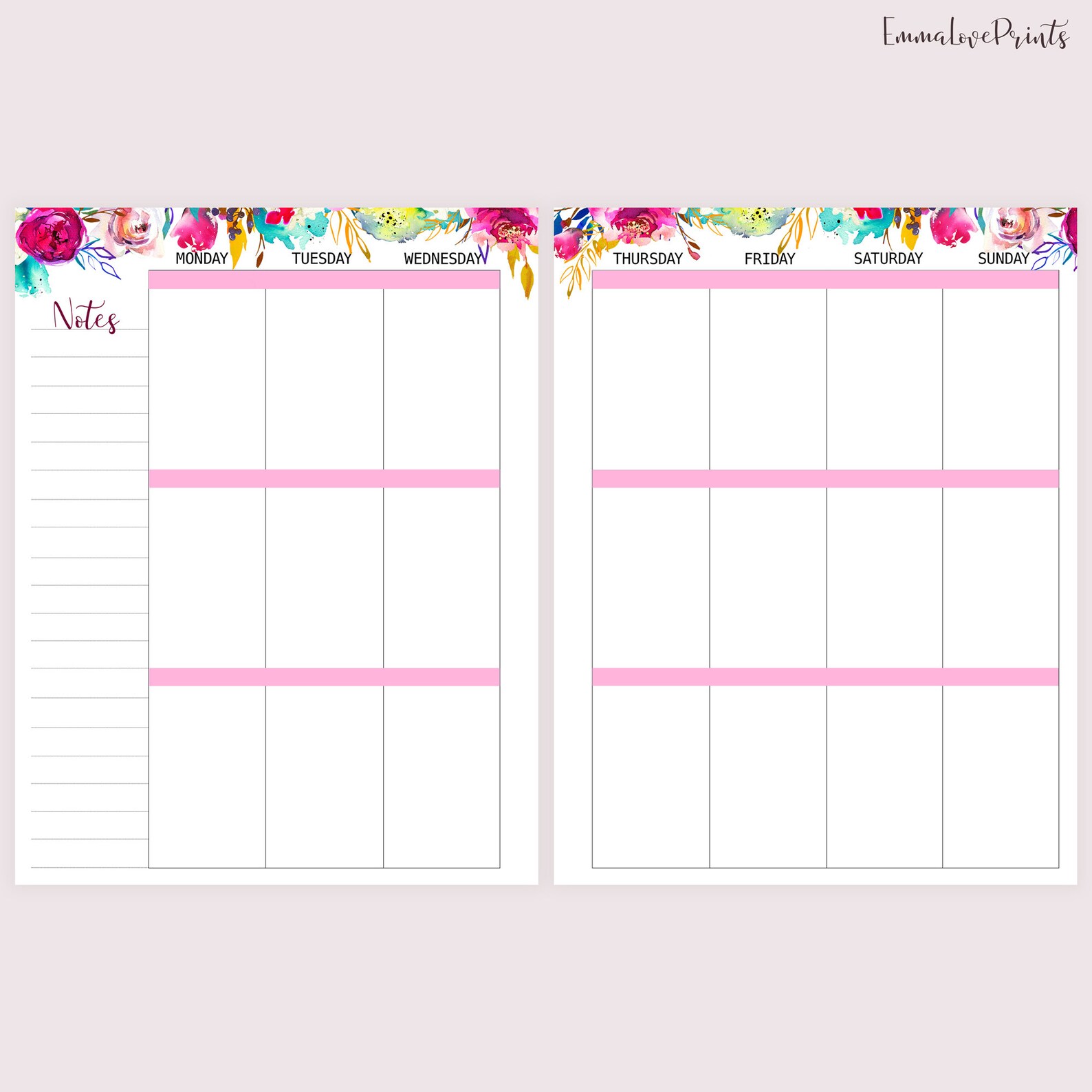 Weekly Agenda Weekly Planner Pages Printable to Do List Made - Etsy