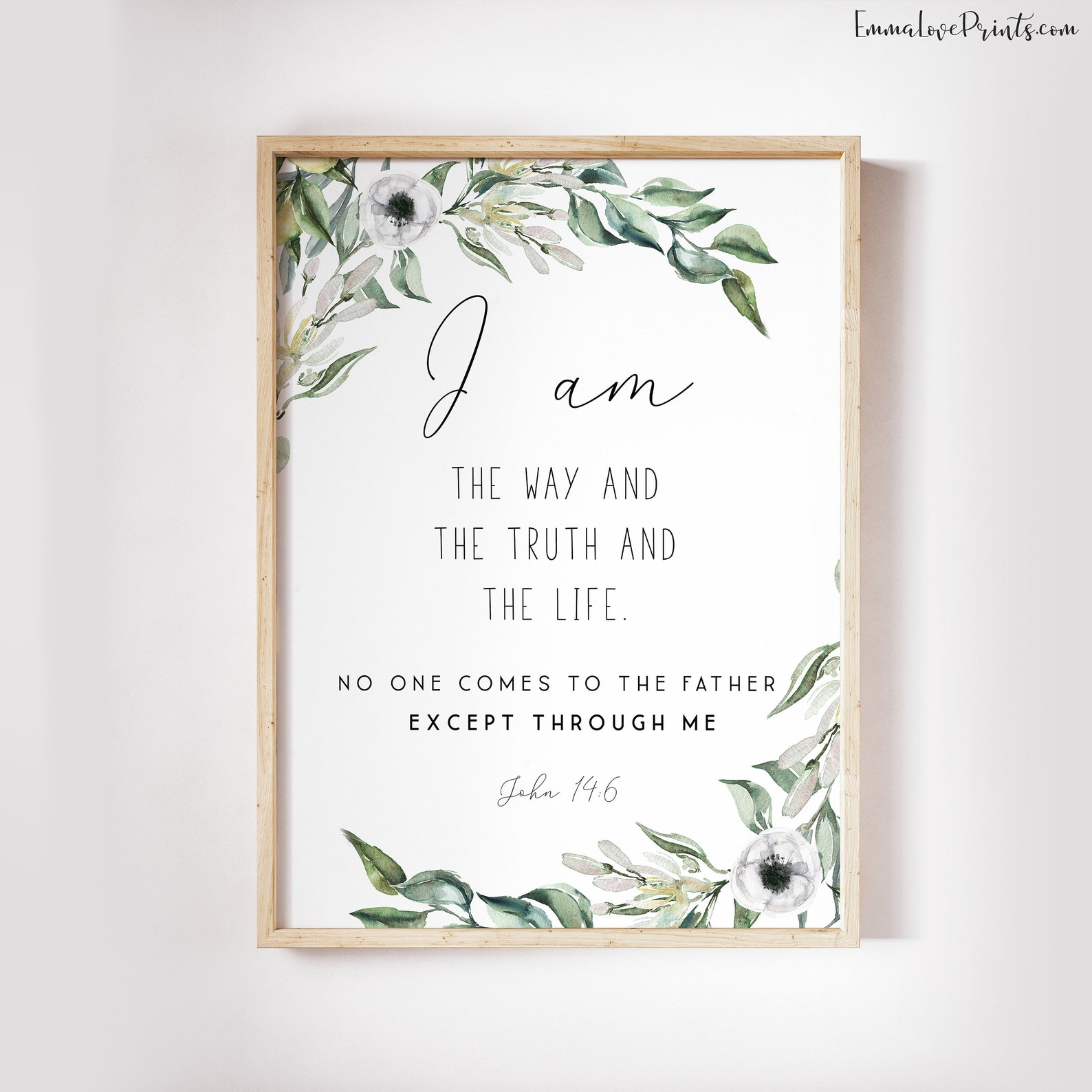 John 14 6 Christian Wall Art Bible Verse Prints Scripture - Etsy
