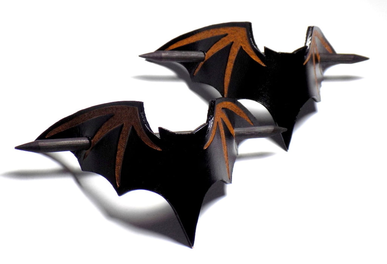 Leather Bat Barrette Black Bat Hair Slide Wooden Hair Stick | Etsy