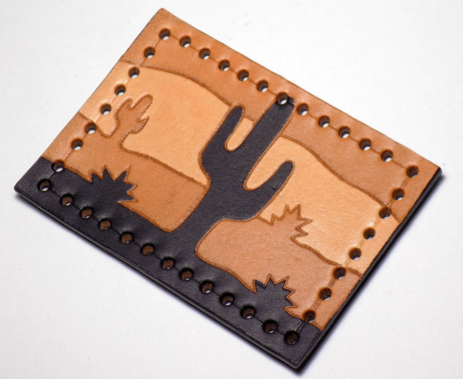 Desert Cactus Patch Leather Sew on Southwestern Sunset Patch - Etsy