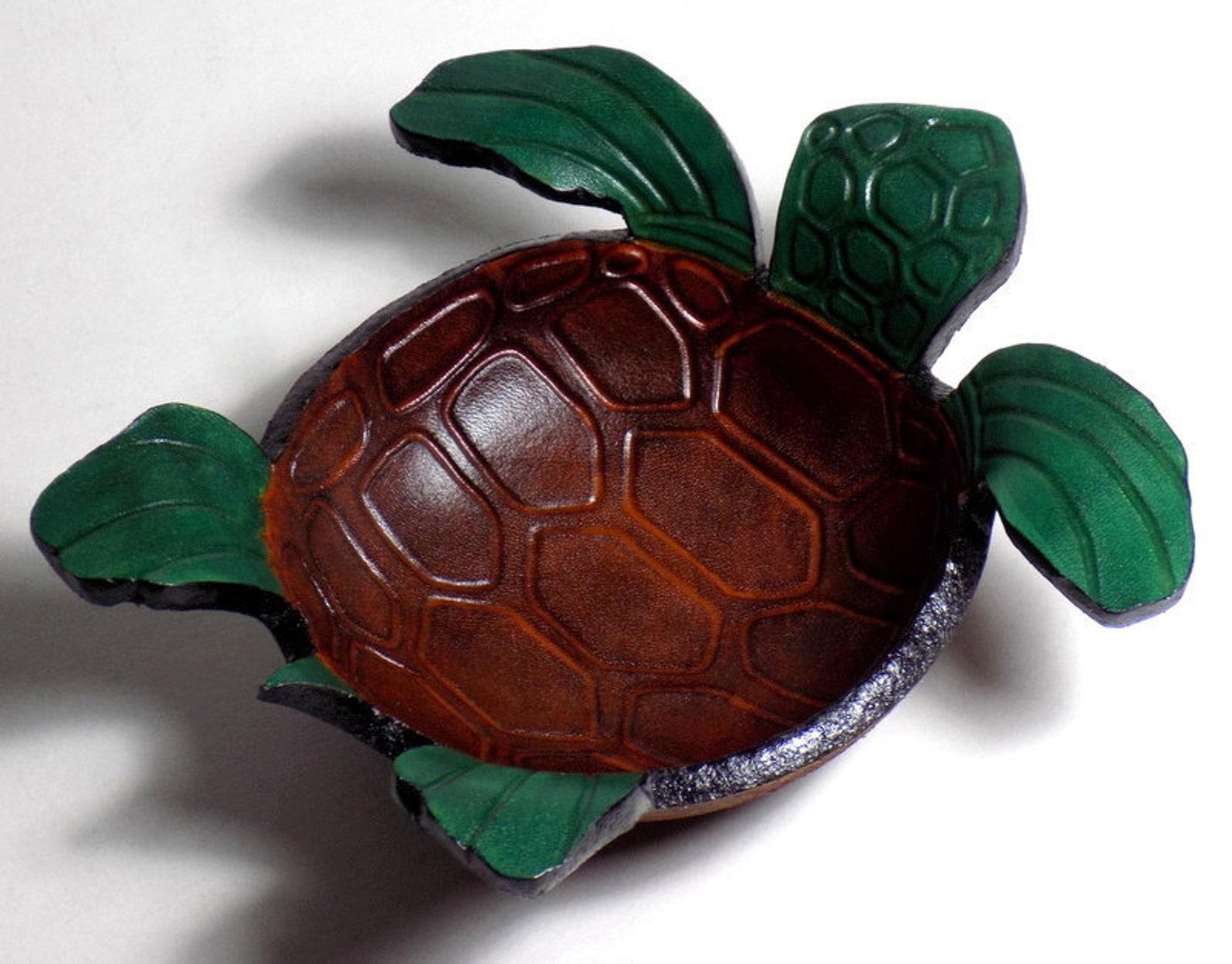 Leather Turtle Ring Dish Nautical Animal Bowl Sea Turtle | Etsy