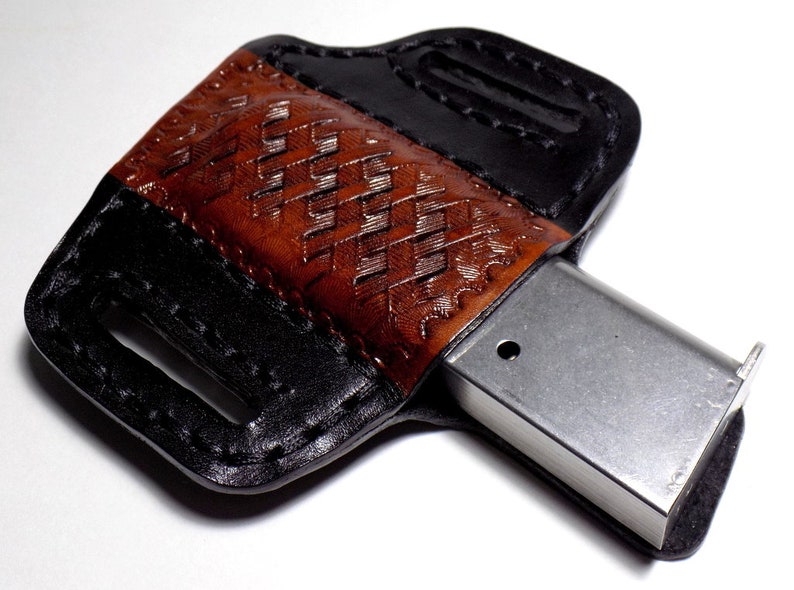 Leather 1911 Magazine Pouch Open Carry OWB Canted Mag - Etsy UK