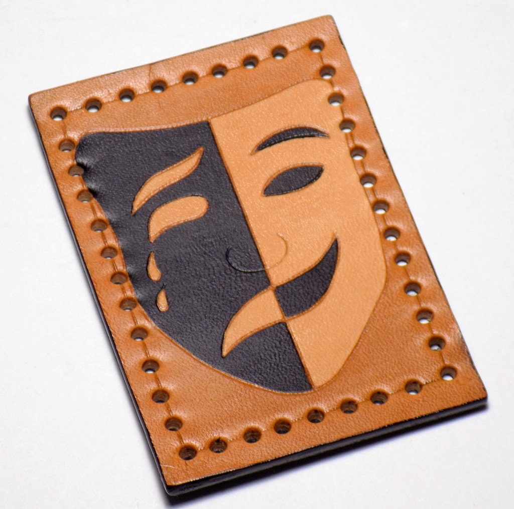 Comedy & Tragedy Patch Leather Sew on Drama Theater Patch | Etsy