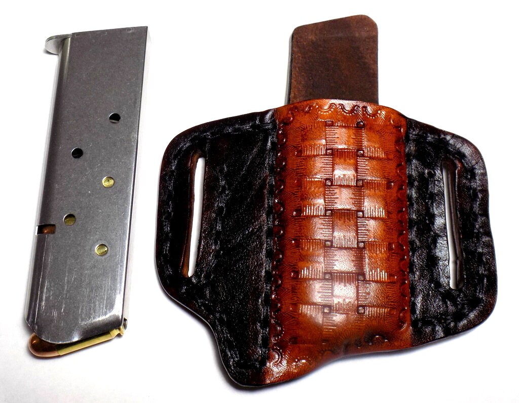 1911 Magazine Pouch Leather Open Carry Canted Mag Holster | Etsy