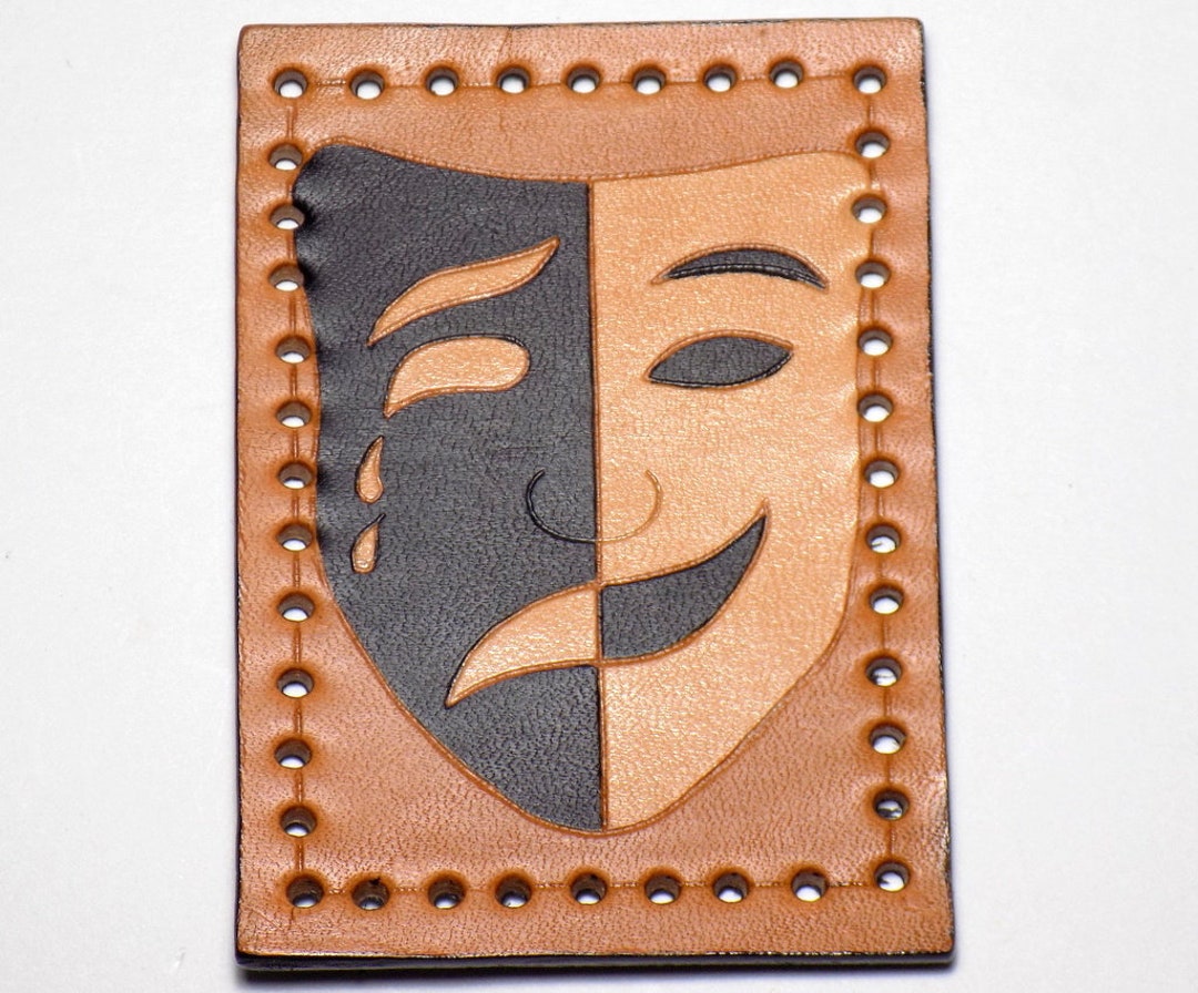 Comedy & Tragedy Patch, Leather Sew on Drama Theater Patch, 3.5" X 2.5 ...