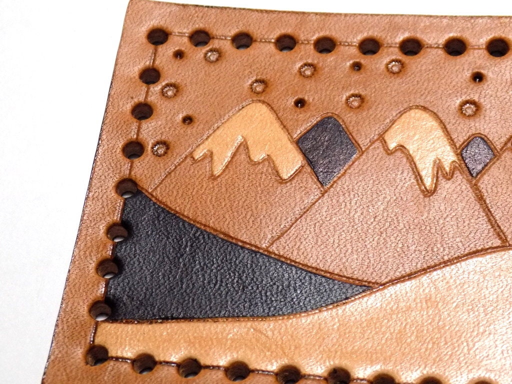 Mountain Explorer Patch Leather Sew on Hiking & Camping | Etsy