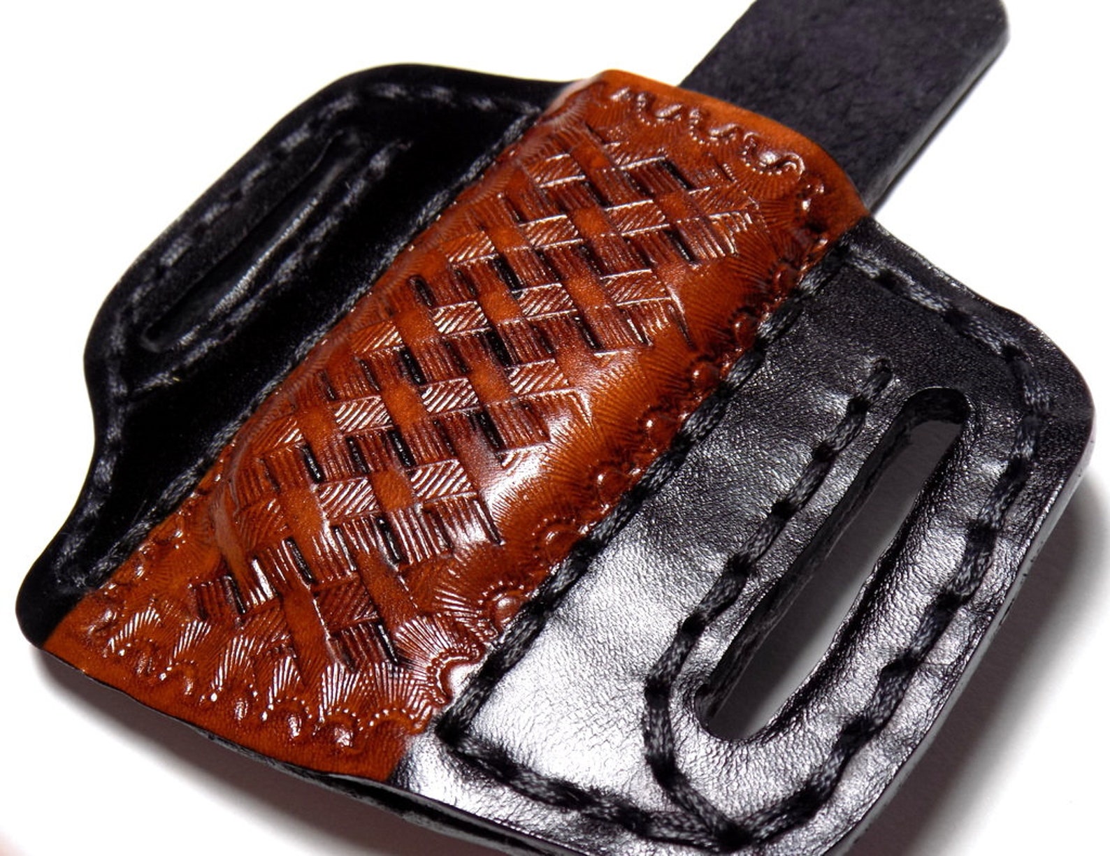 Leather 1911 Magazine Pouch Open Carry OWB Canted Mag - Etsy