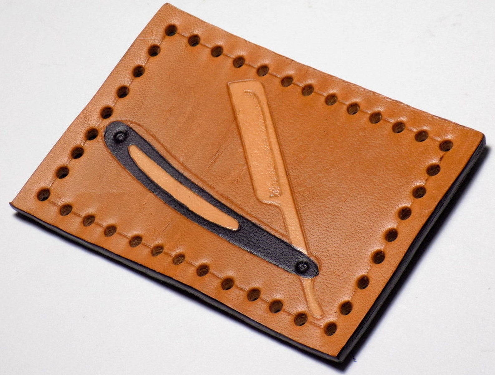 Straight Razor Patch Leather Sew on Barber Patch 3.5 X | Etsy