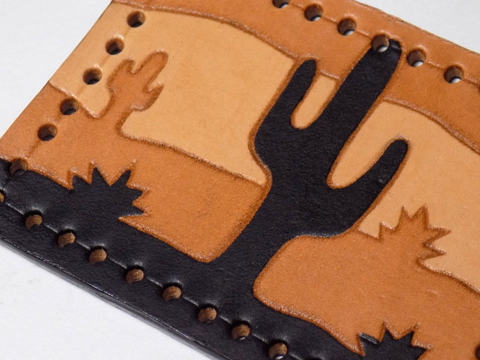 Desert Cactus Patch Leather Sew on Southwestern Sunset Patch | Etsy