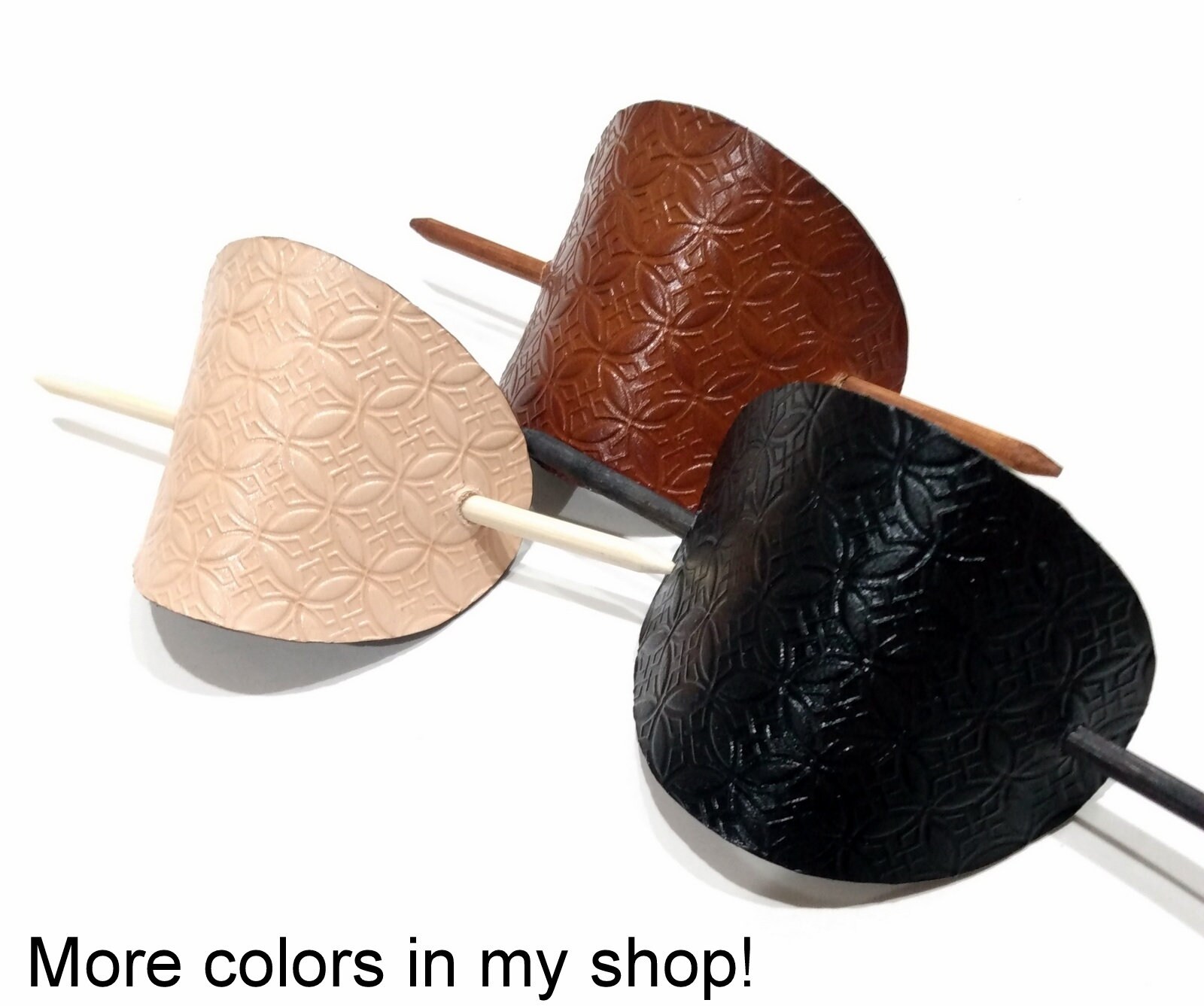 Green Celtic Knot Barrette Leather Hair Slide Wooden Hair - Etsy