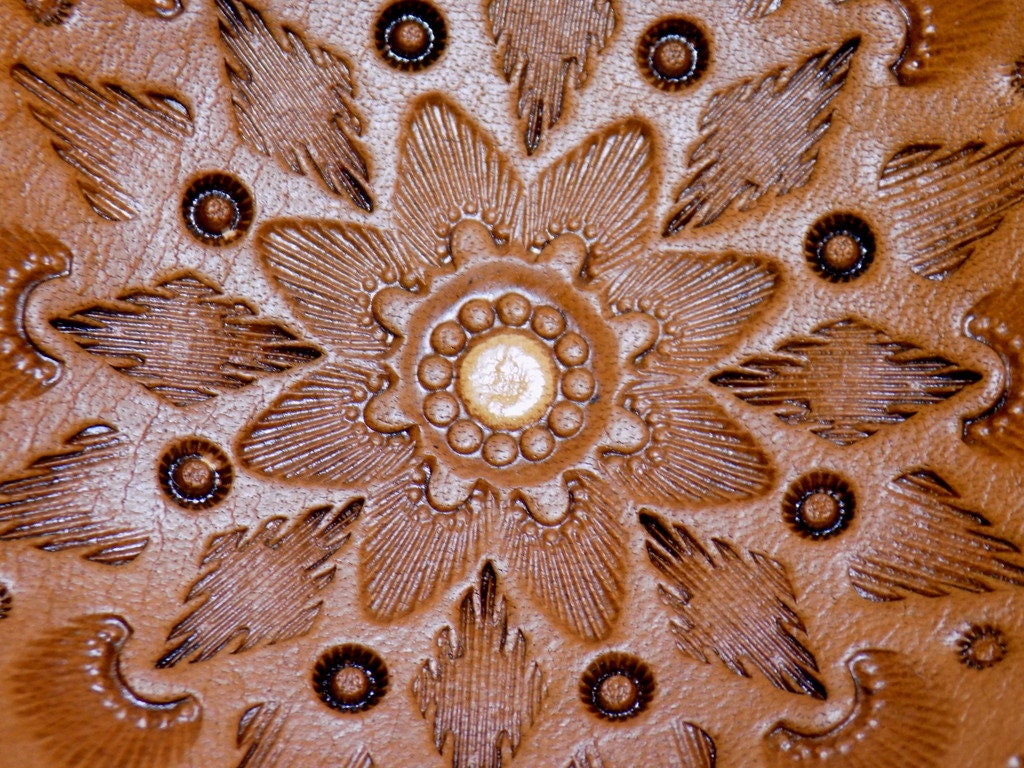 Southwestern Leather Ring Dish Floral Boho Leather Decor | Etsy