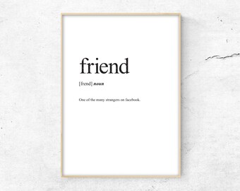 Friend Word Wall Art - Etsy