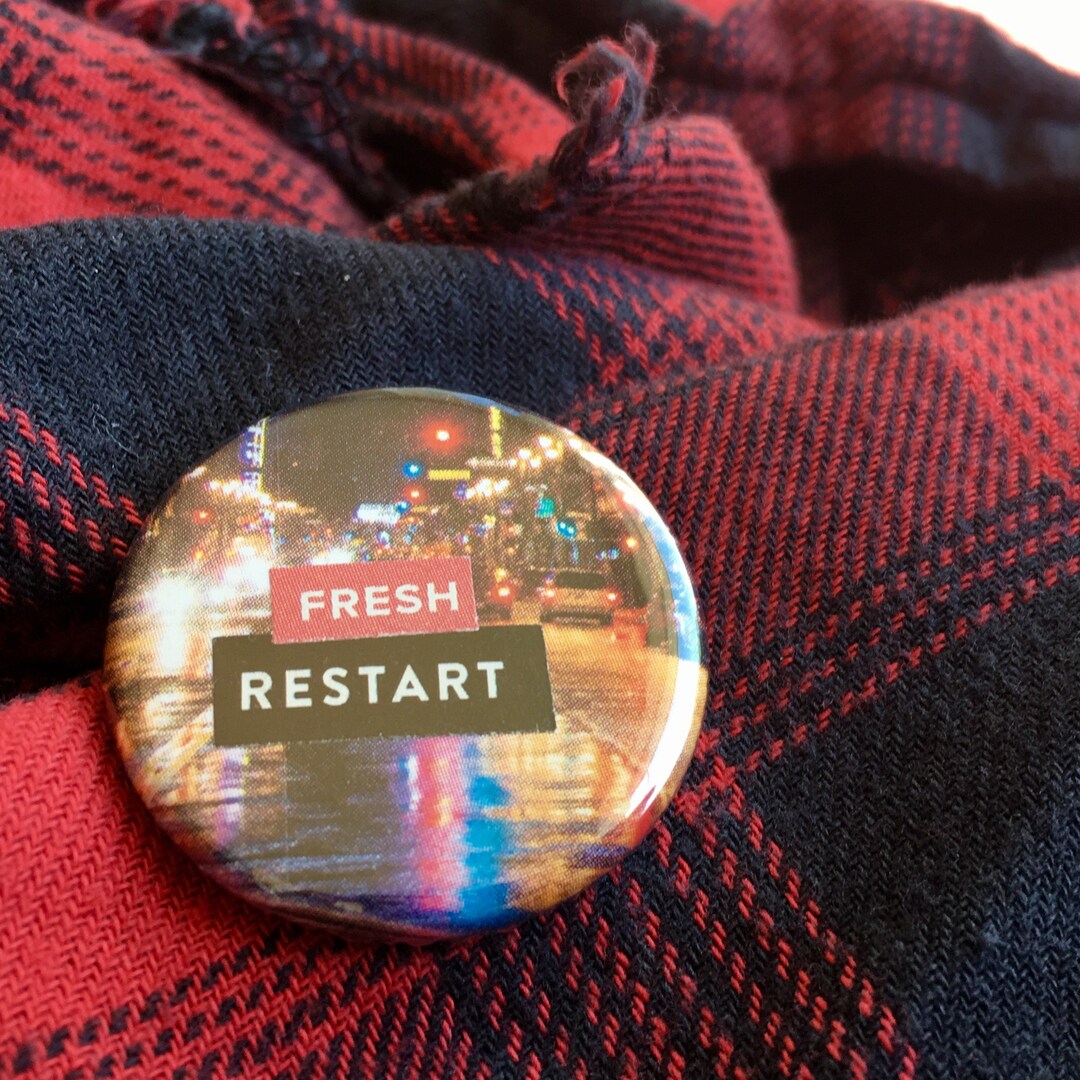 Pin-back Button Fresh Restart - Etsy