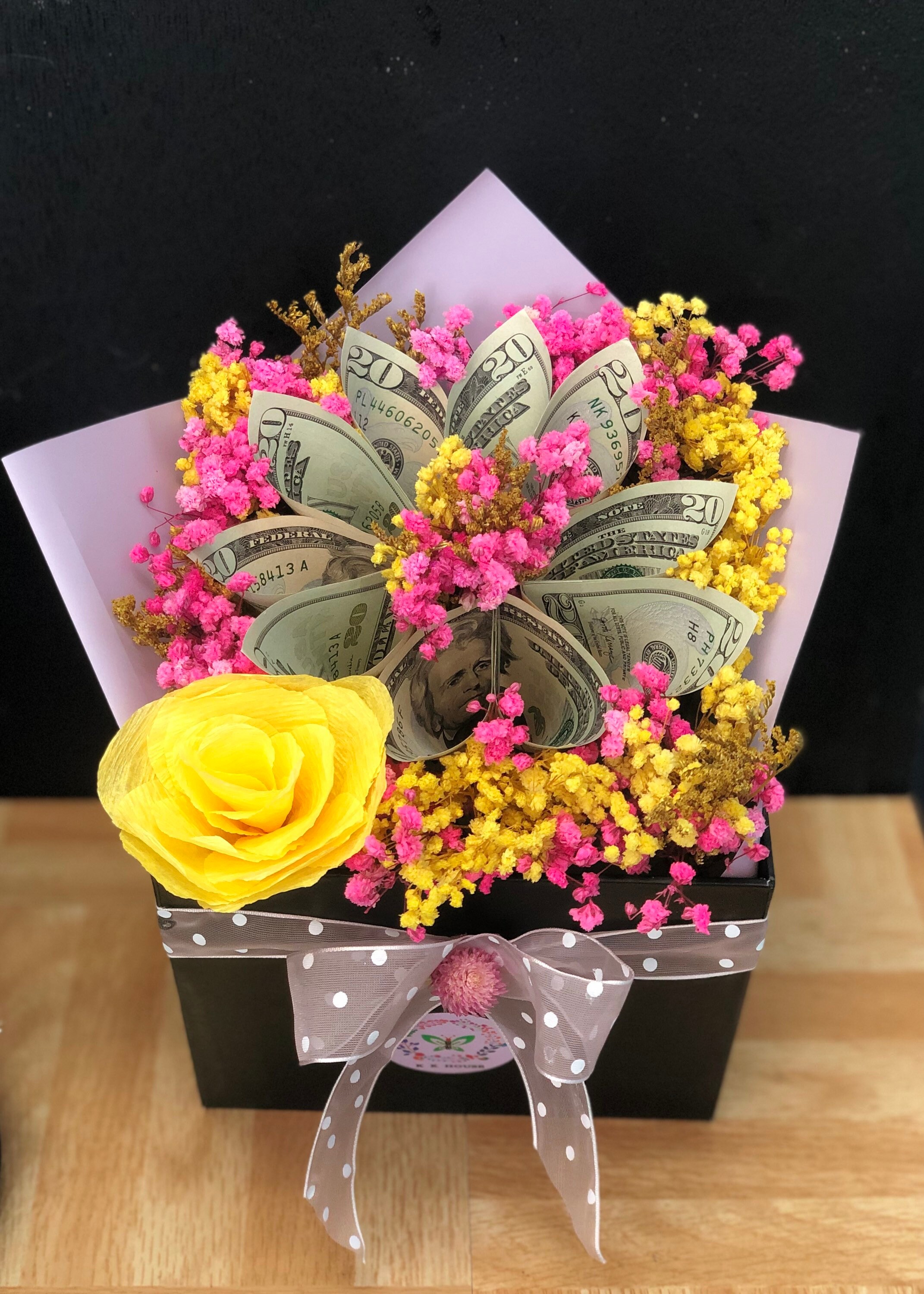 Elegant Money Flower in a Box by KK House — KK HOUSE