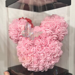 Foam Rose Mickey in a Clear Box - Etsy