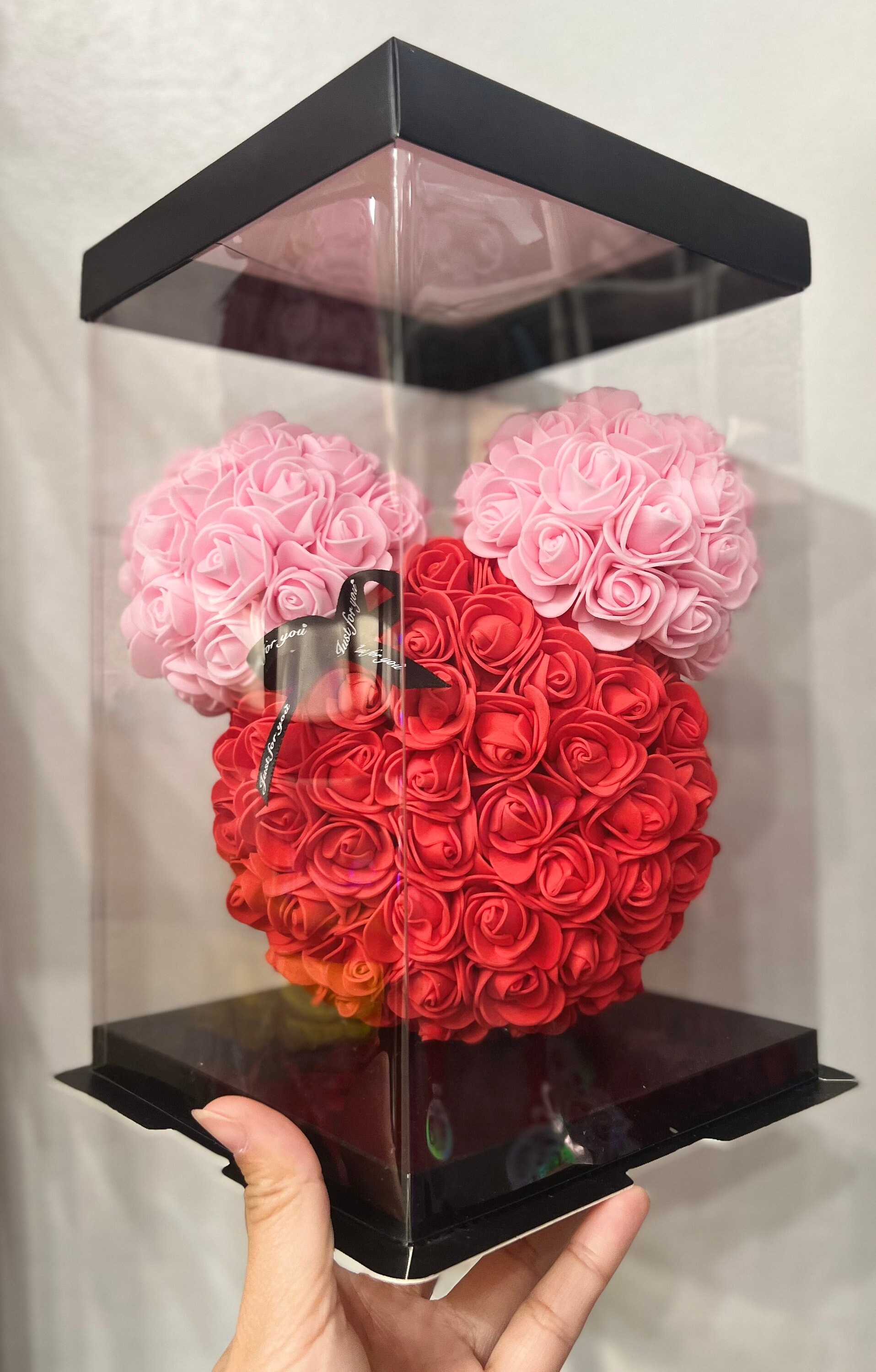 Foam Rose Mickey in a Clear Box - Etsy