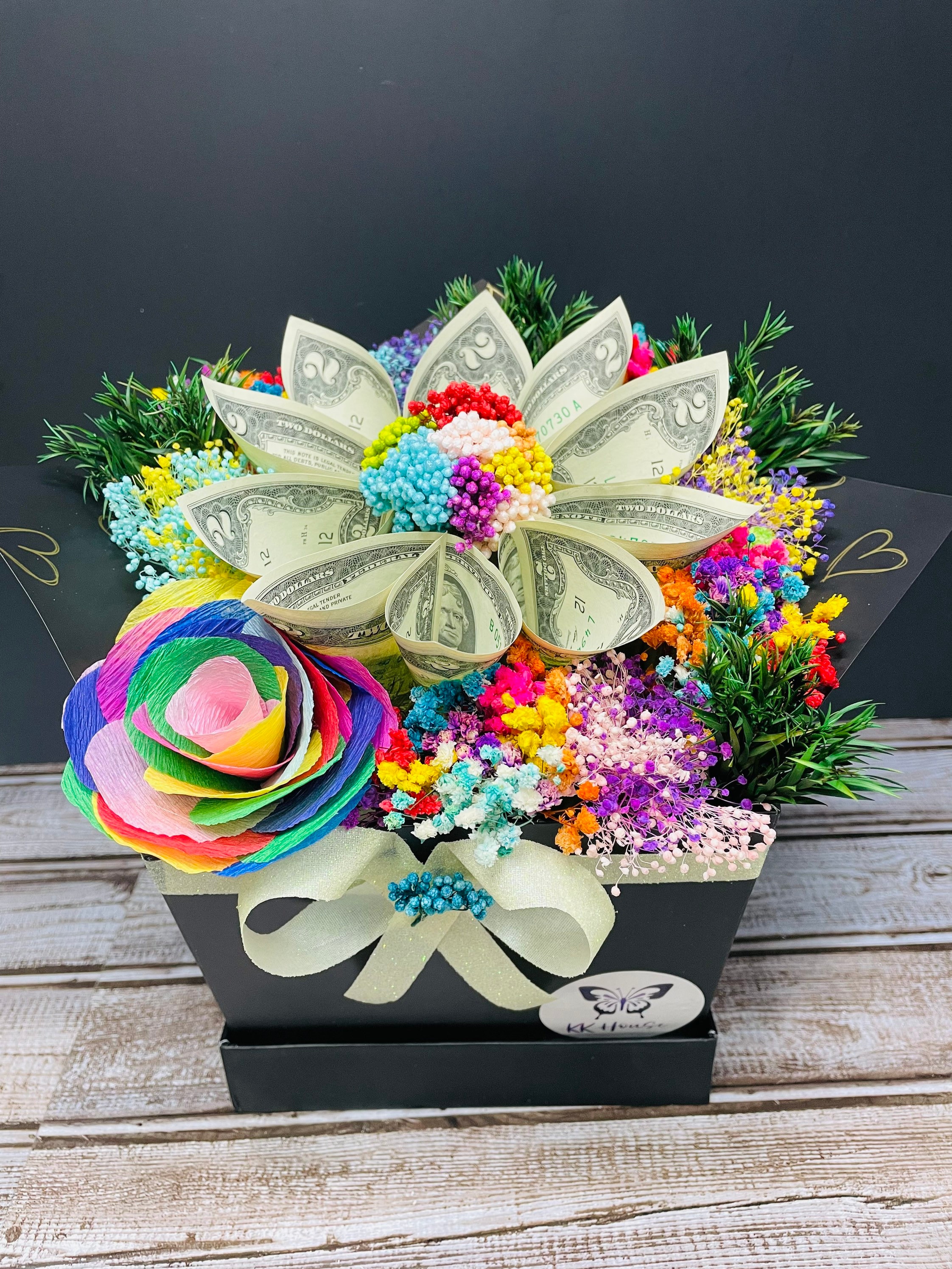 Elegant Money Flower in a Box by KK House — KK HOUSE