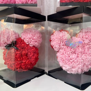 Foam Rose Mickey in a Clear Box - Etsy