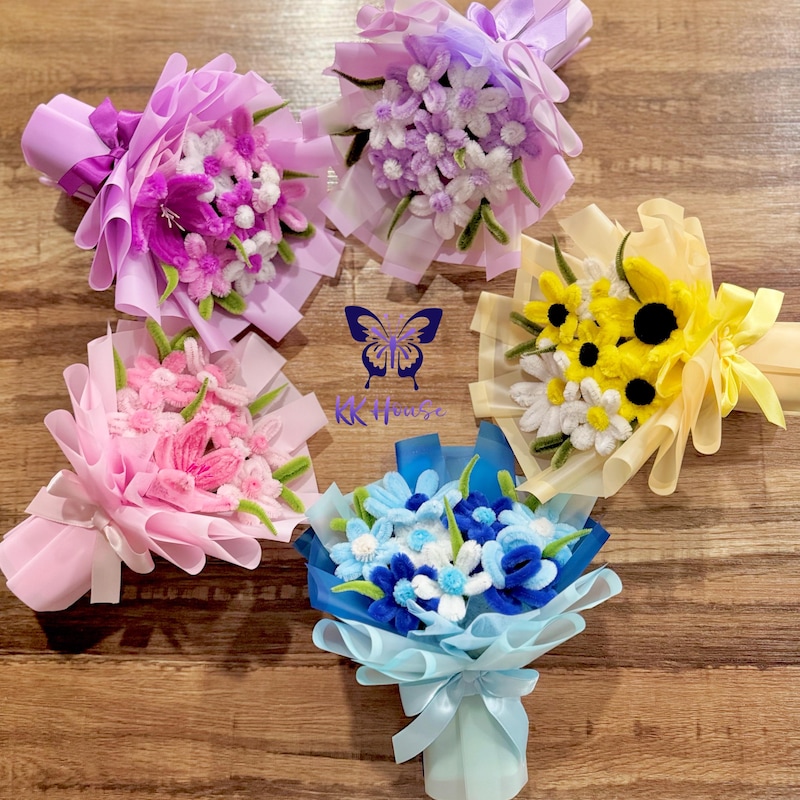 Fuzzy Wire Flowers - Etsy