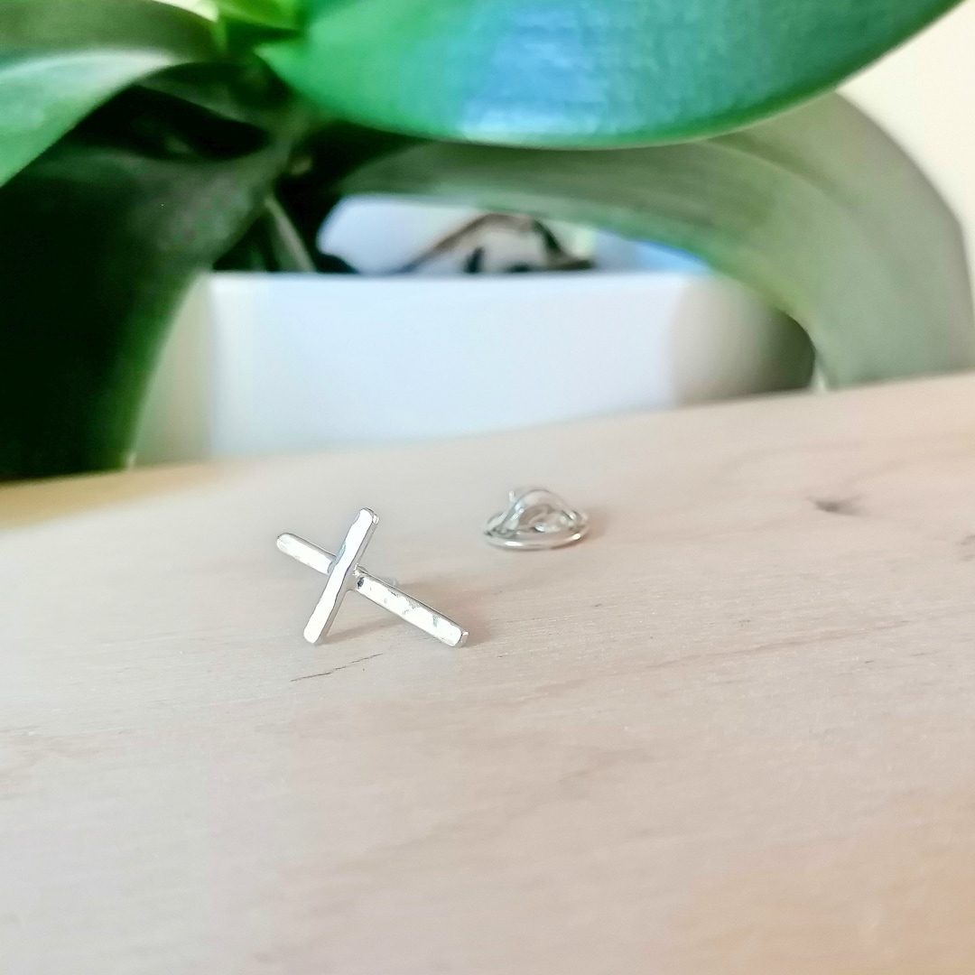 Sterling Silver Cross Pin Tie Tack Lapel Pin Brooch - Etsy UK