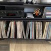 Medium Record Player Table on Castors Vinyl Record Storage Turntable ...
