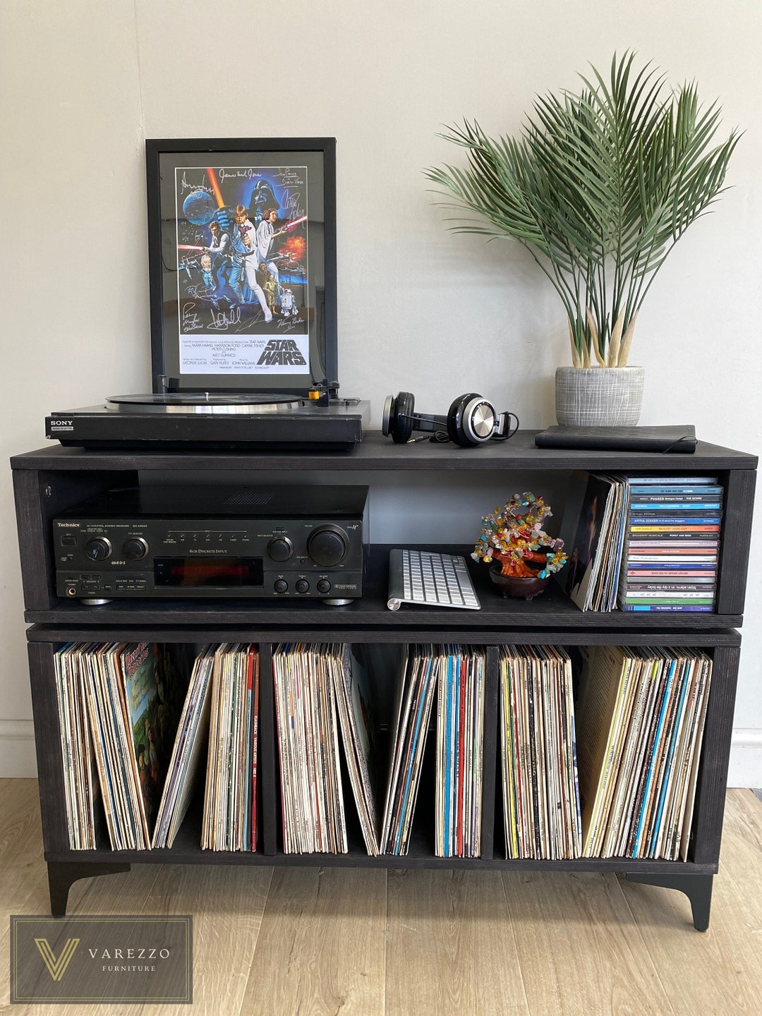 Record Player Stand | Vinyl Record Storage | Turntable Stand | Varezzo ...