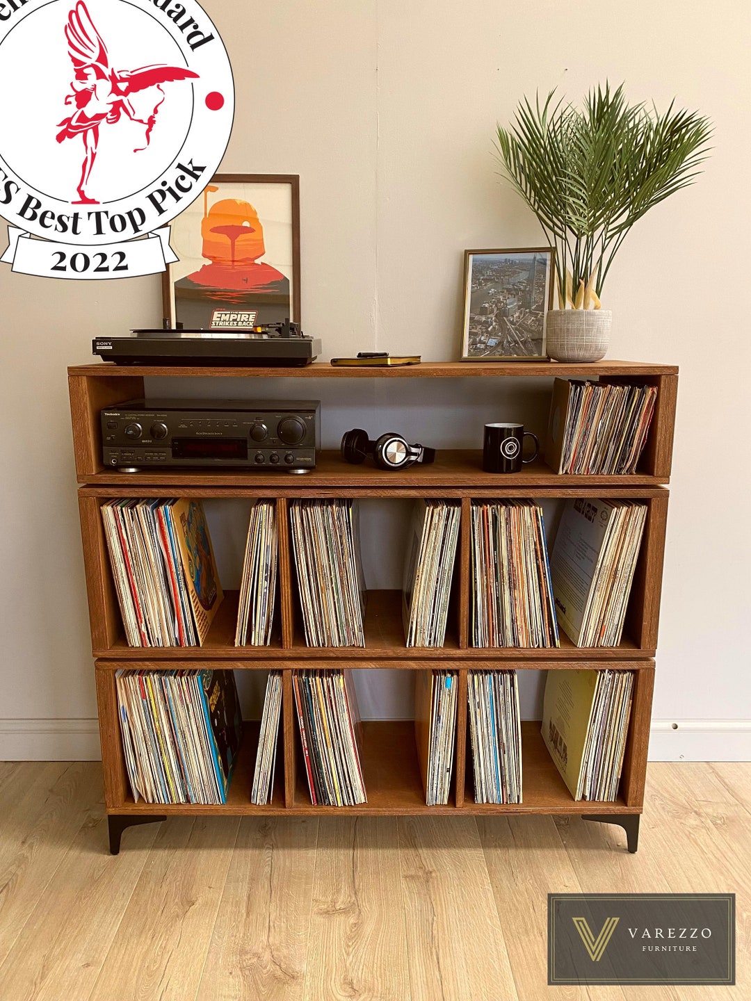 Tall Record Player Table Vinyl Record Storage Turntable - Etsy