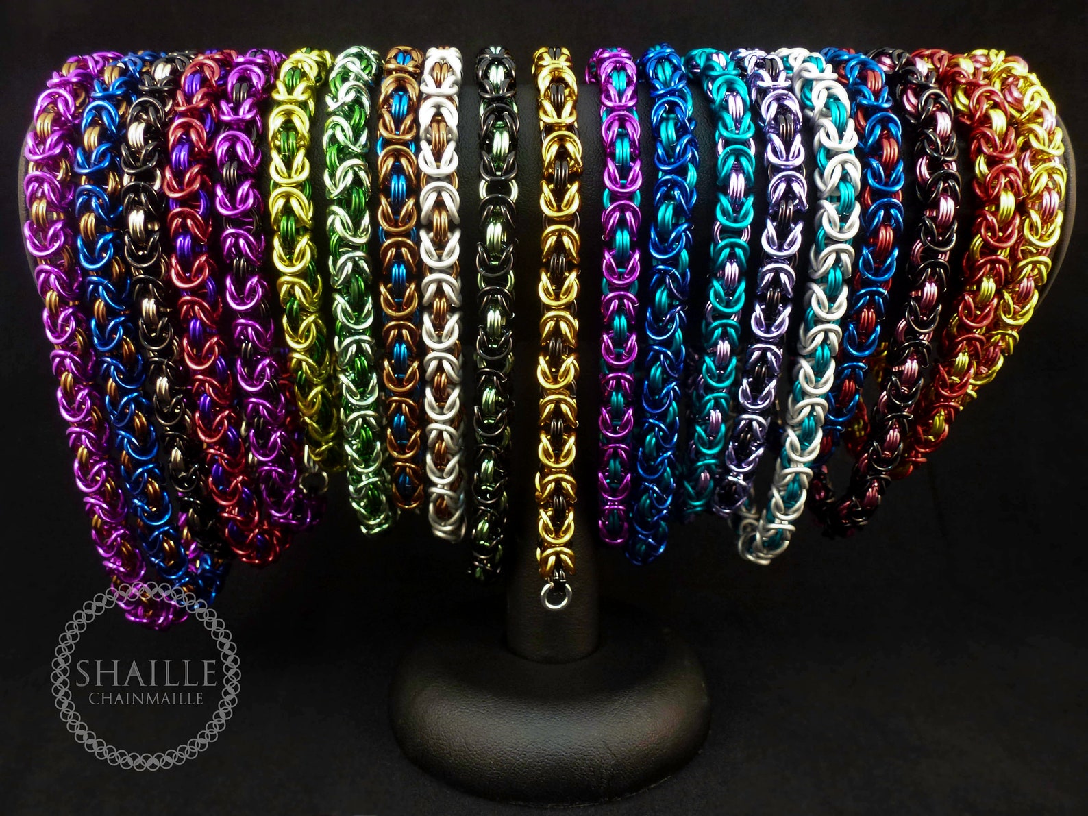 Byzantine Chainmaille Bracelet - Choose Your Colours - Custom Length ...