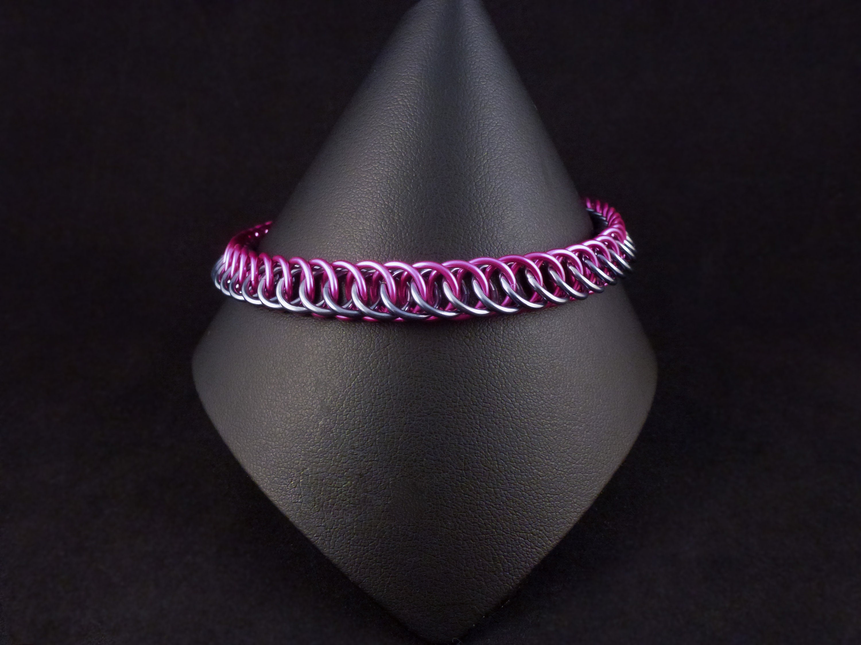 Chainmail Bracelet, Hp4in1, Pink and Grey, Chainmaille Jewelry - Etsy