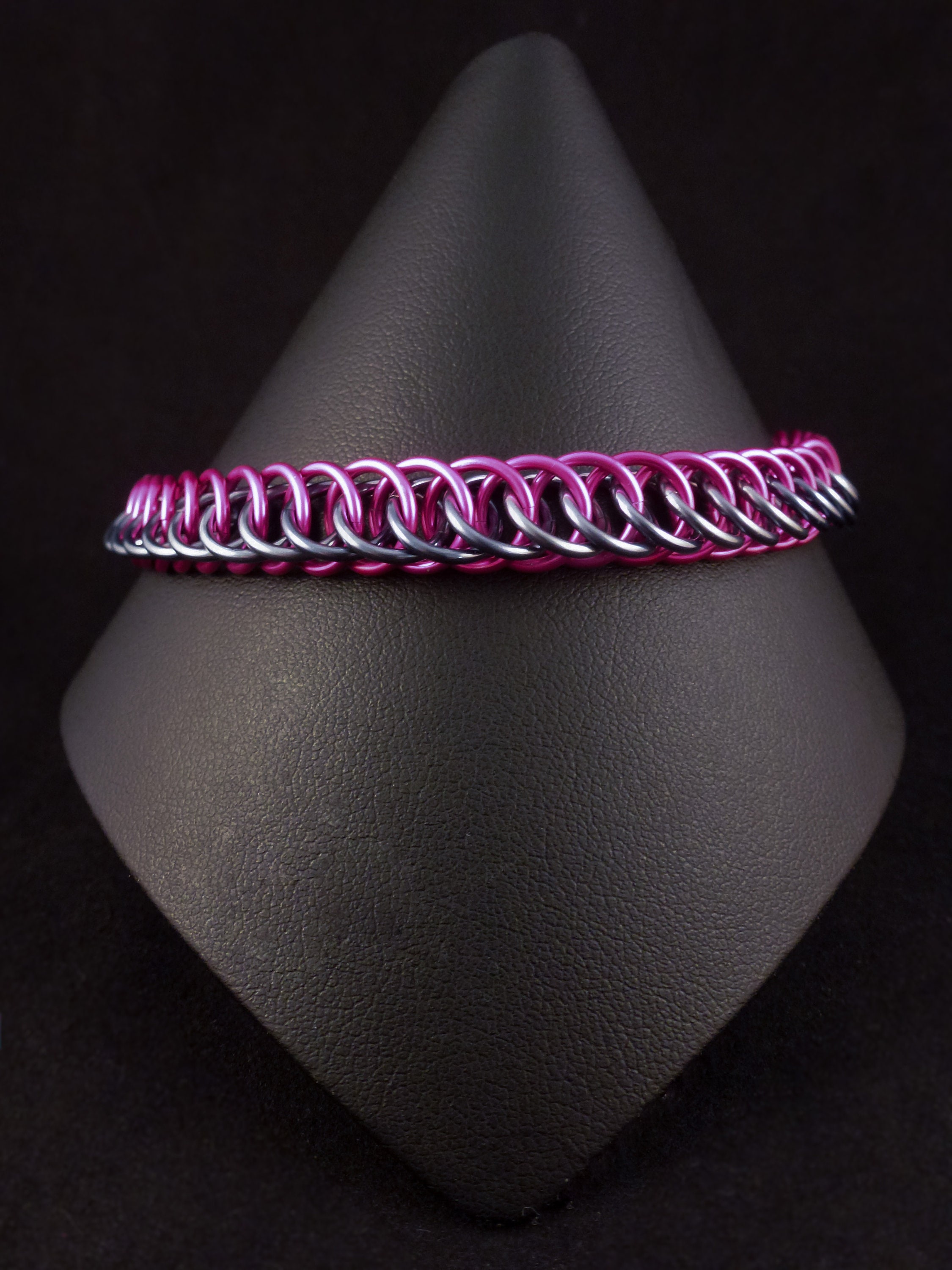 Chainmail Bracelet, Hp4in1, Pink and Grey, Chainmaille Jewelry - Etsy
