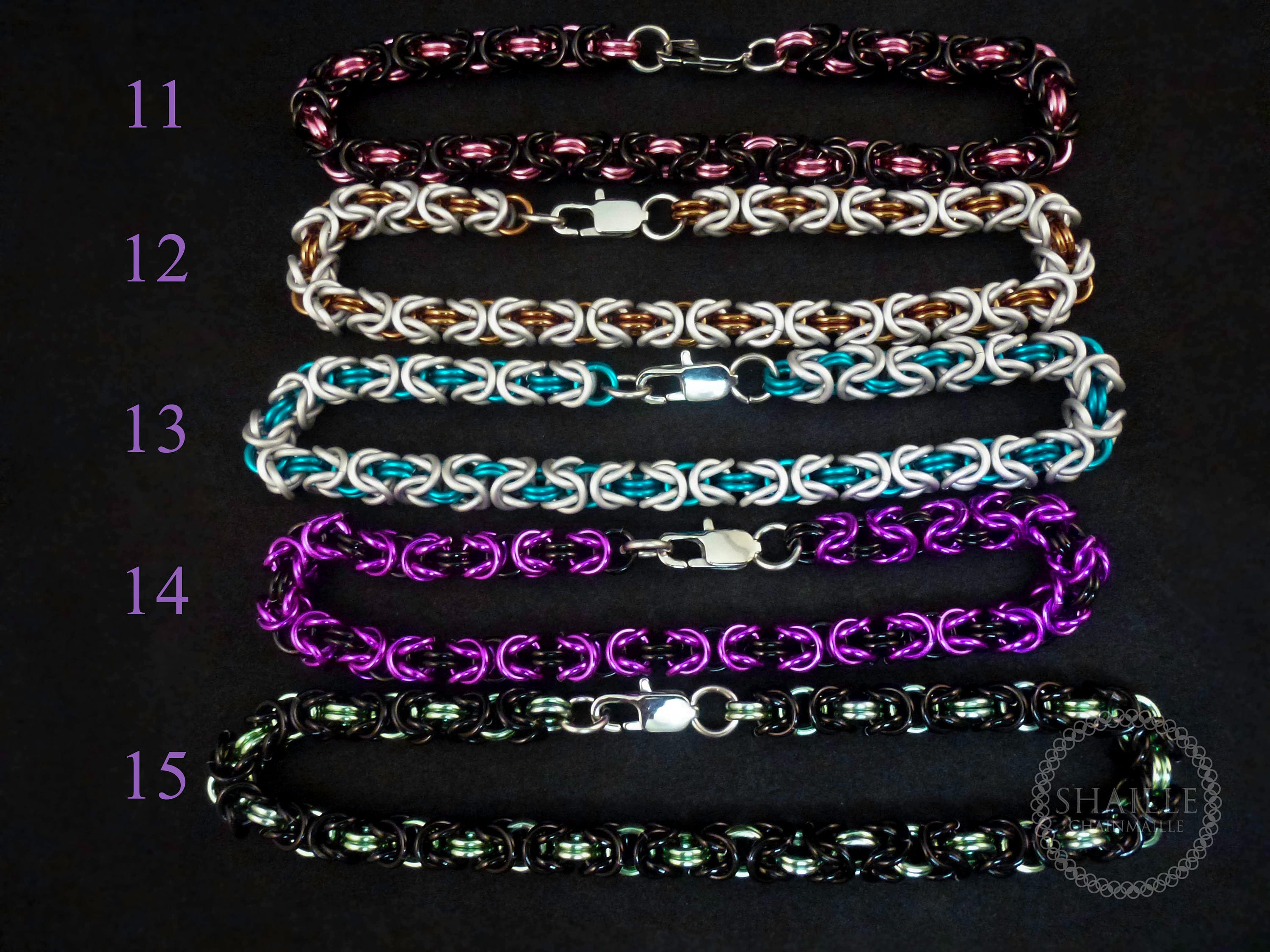 Byzantine Chainmaille Bracelet - Choose Your Colours - Custom Length ...