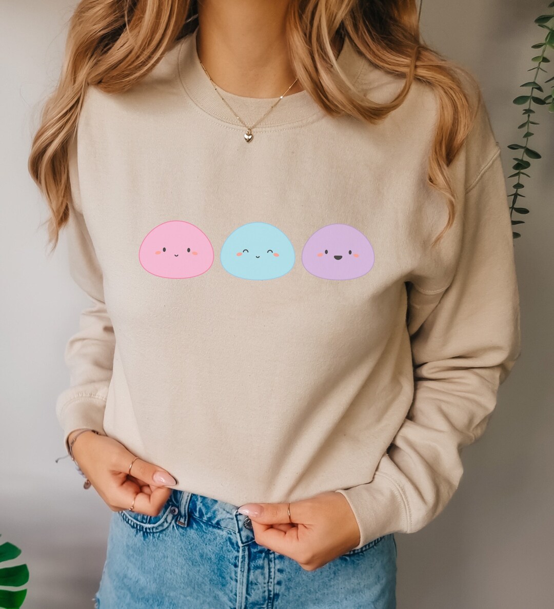 Cute Kawaii Mochi Crewneck Sweatshirt, Gift for Her - Etsy