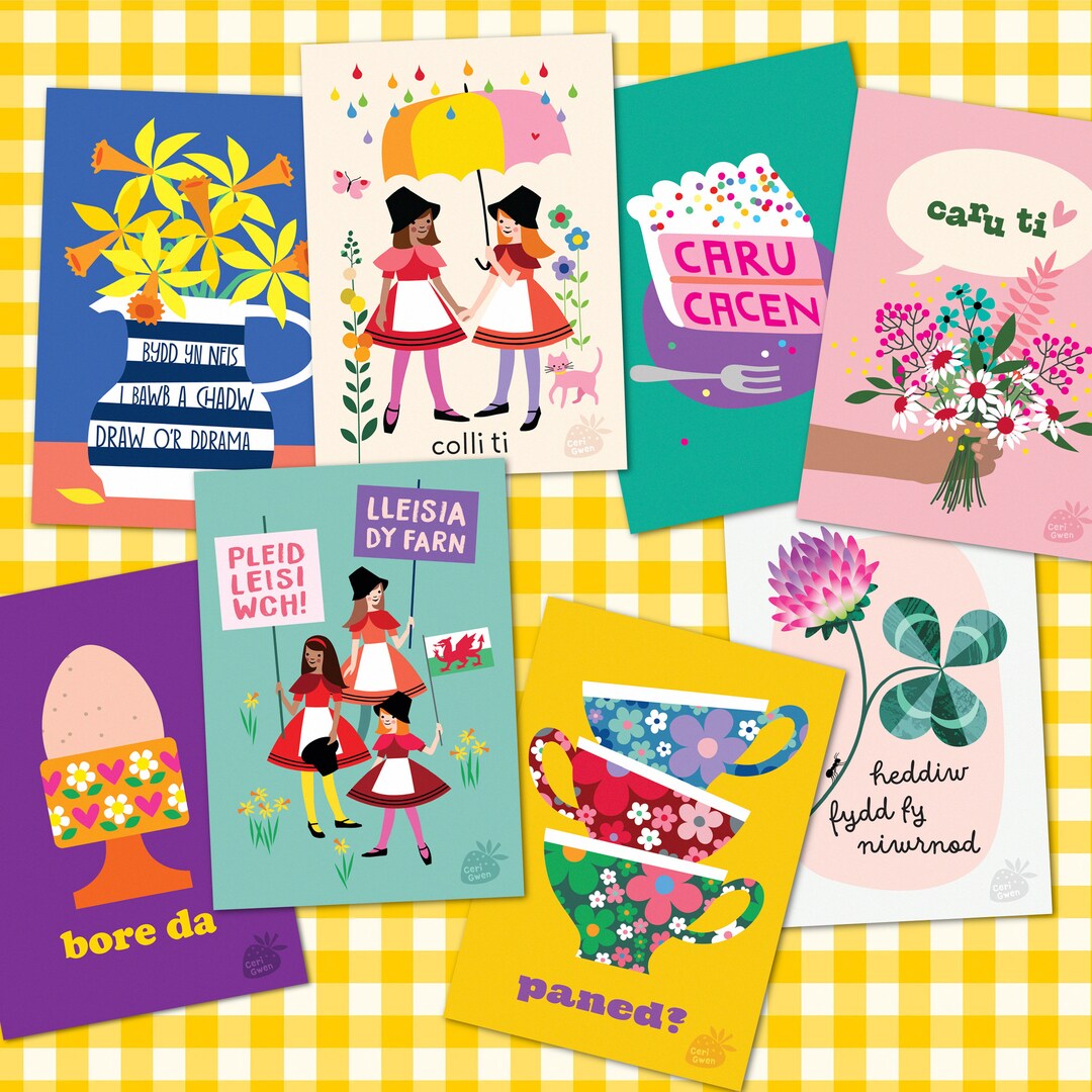 Individual Welsh Language Postcards - Etsy UK