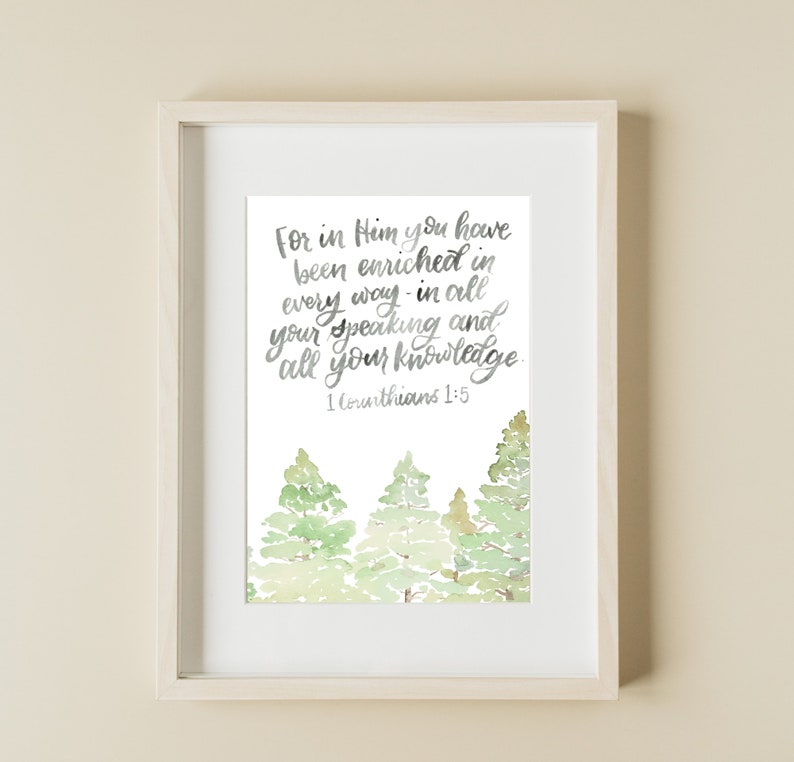 1 Corinthians 1:5 Forest Verse Image 8 X 10 - Etsy