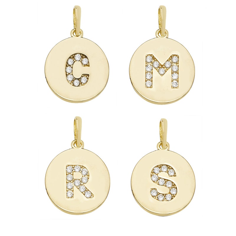 Initial Disc Pendant - Etsy UK