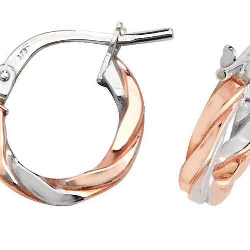 14K White Gold Heart Hoop Earrings Love | Etsy