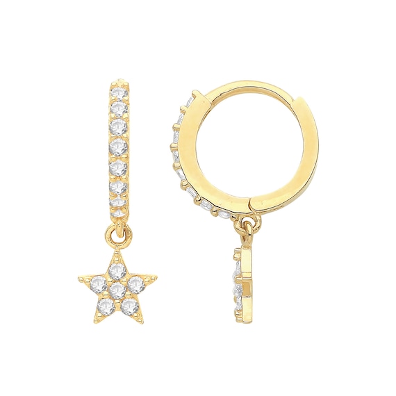9ct gold charm hoop earrings store